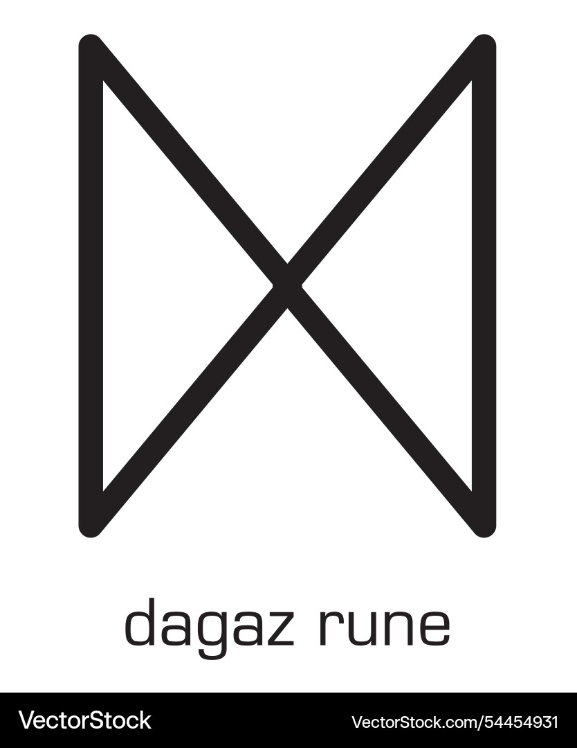 Dagaz rune dawn day symbol mystical esoteric Vector Image
