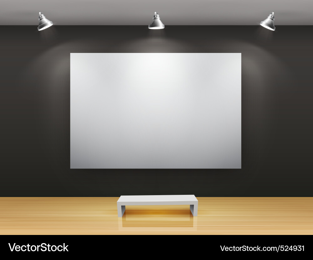 Dark gallery interior Royalty Free Vector Image
