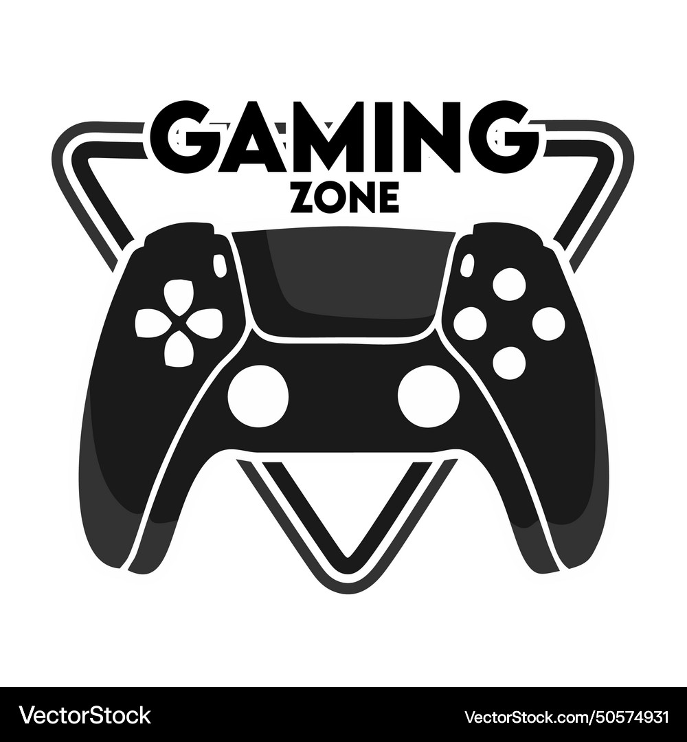 Gaming logo with console zone Royalty Free Vector Image