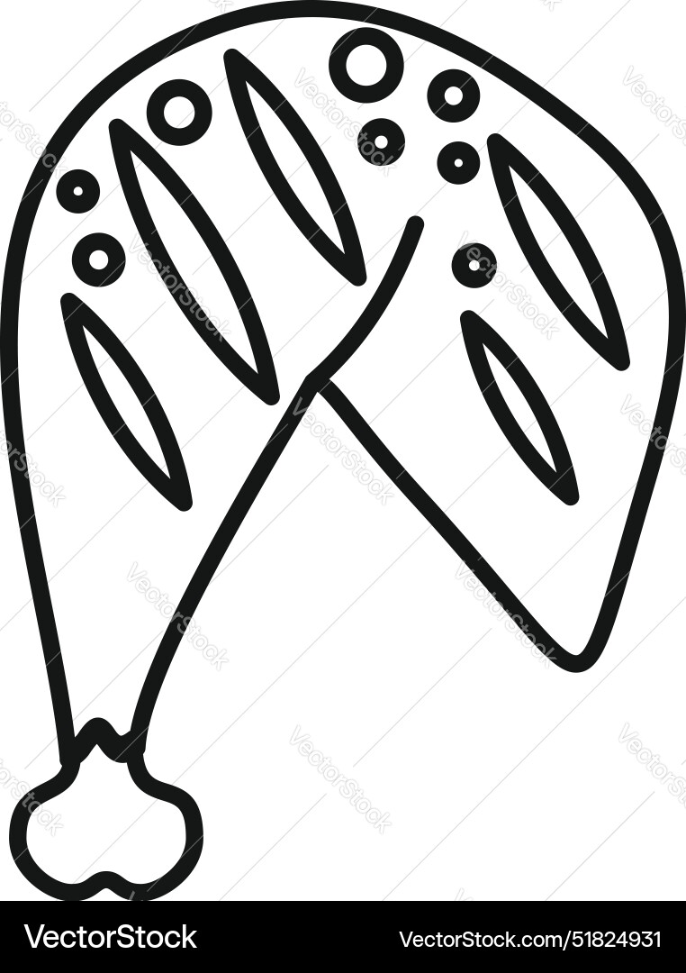 Grilled chicken leg icon representing delicious Vector Image