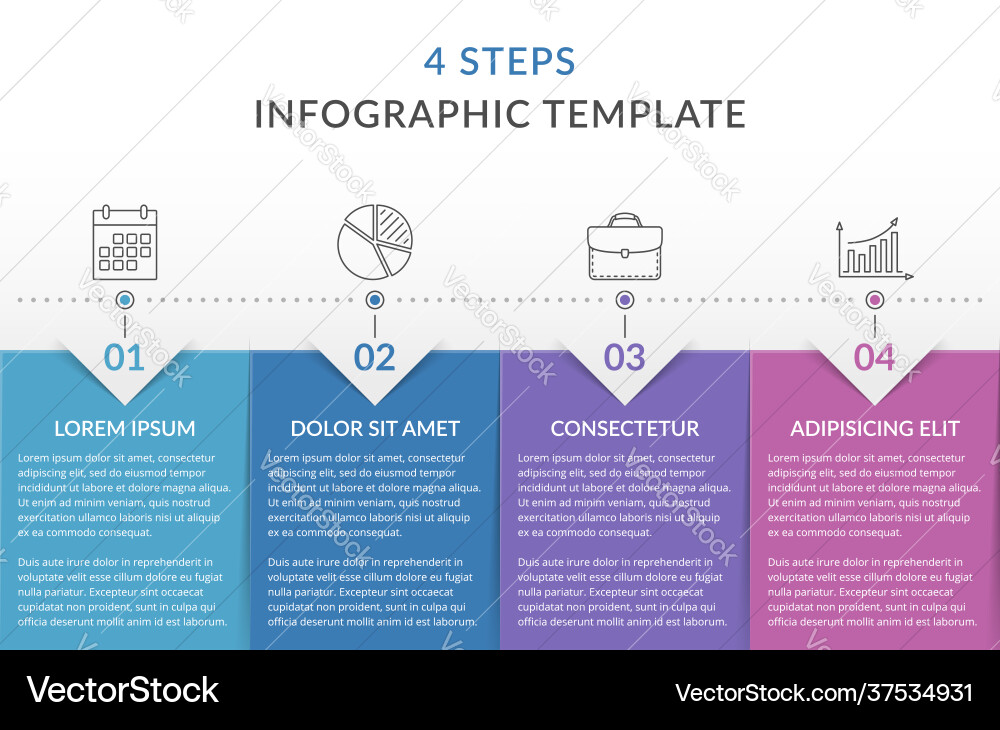 Infographic template with 4 steps Royalty Free Vector Image