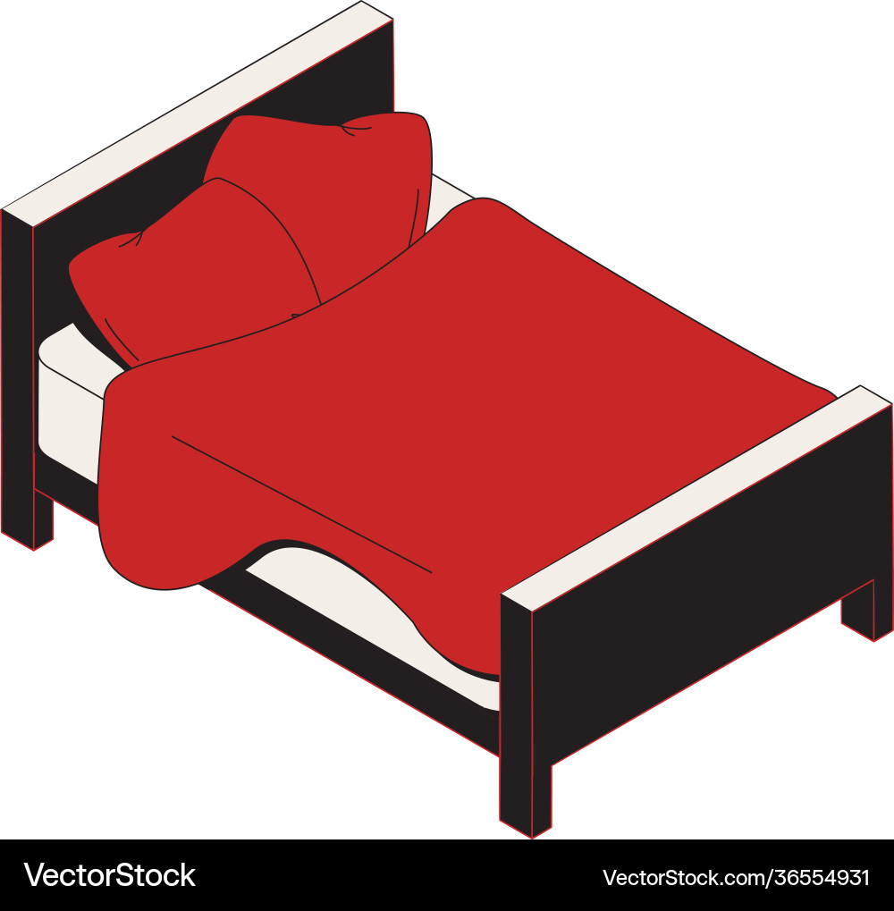 Isometric sleeping bed composition Royalty Free Vector Image