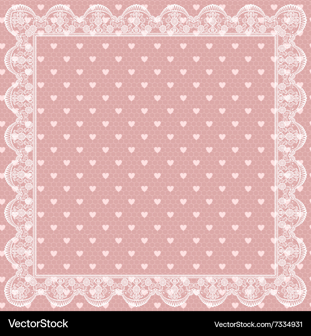 Lace net with heart pattern Royalty Free Vector Image