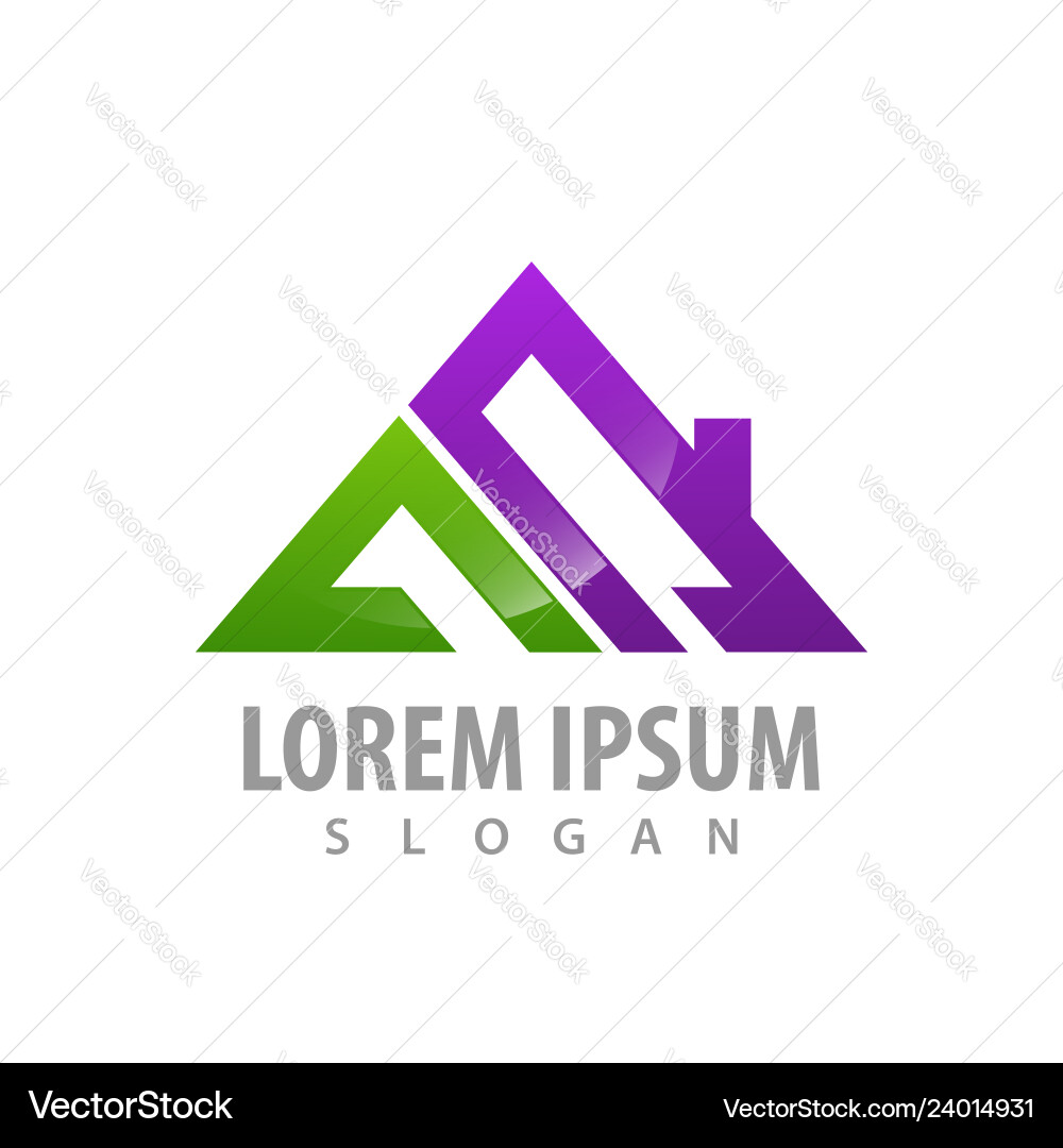 Logo concept design geometric roof initial letter Vector Image