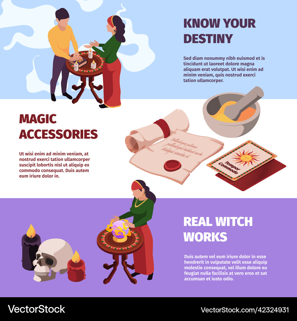 Magic service banners magician stuff Royalty Free Vector