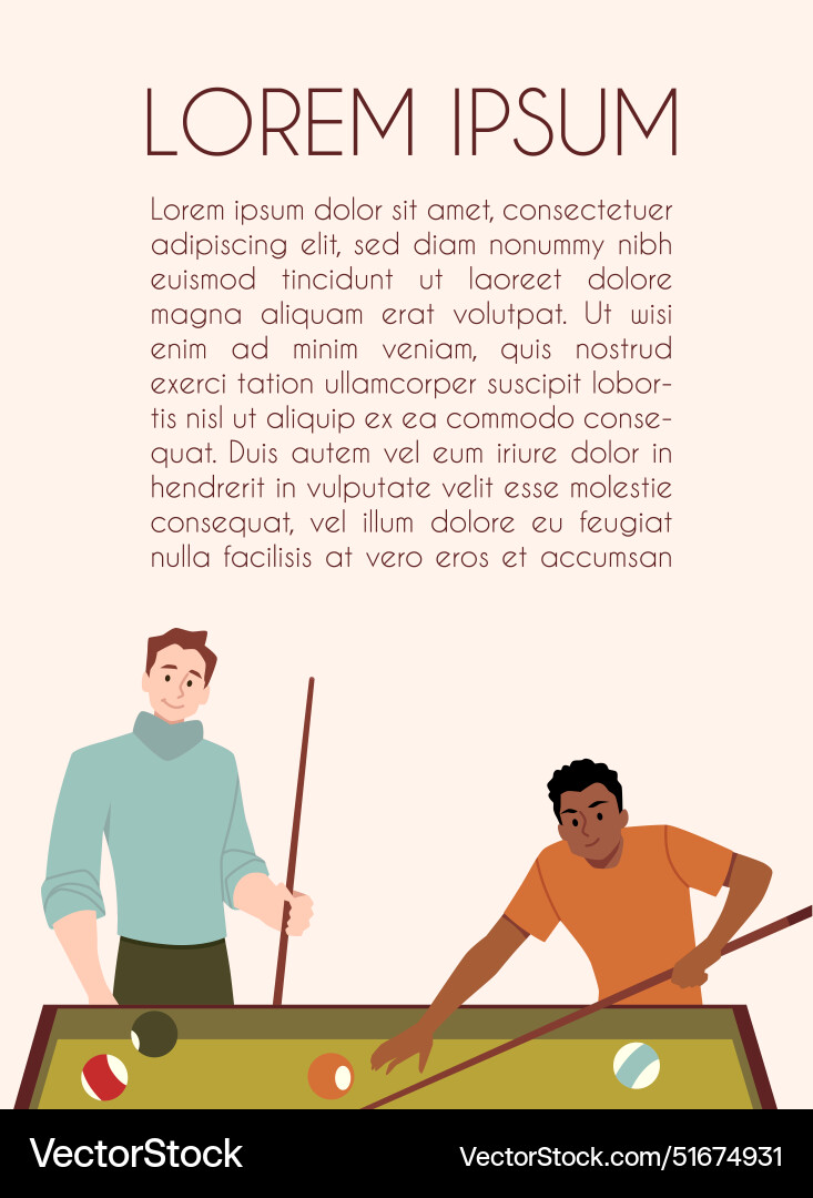 Modern billiards game promotional poster Vector Image