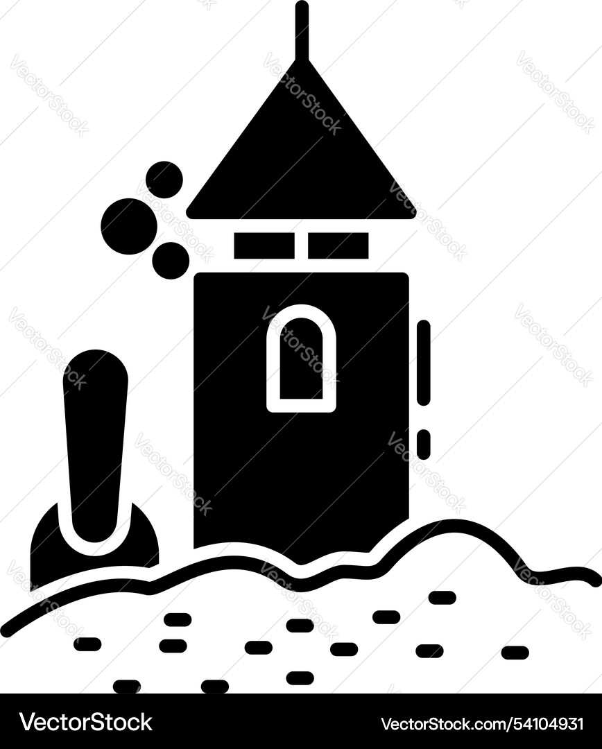 Sand castle glyph icon design Royalty Free Vector Image