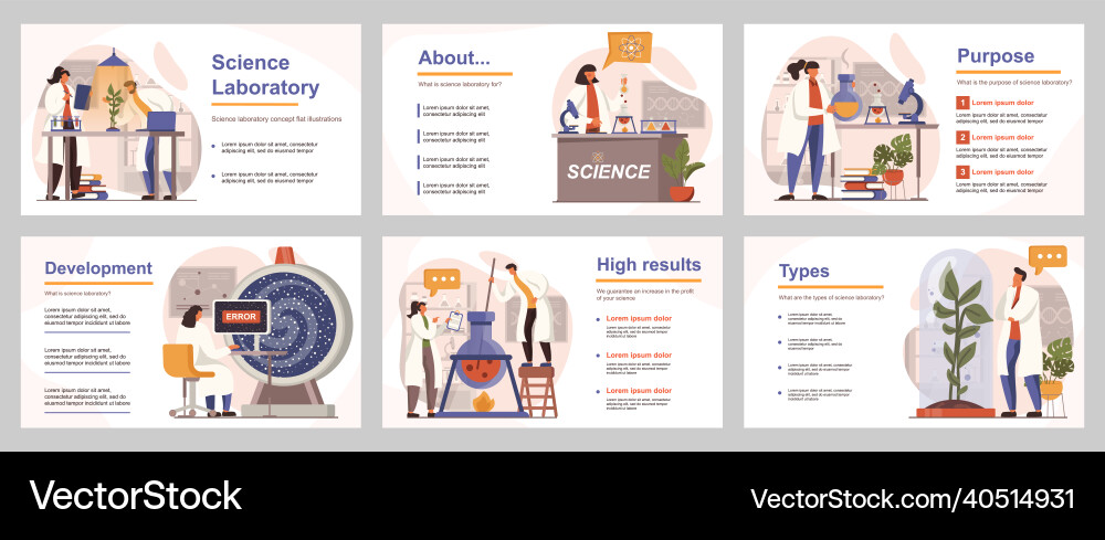 Science laboratory concept for presentation slide Vector Image