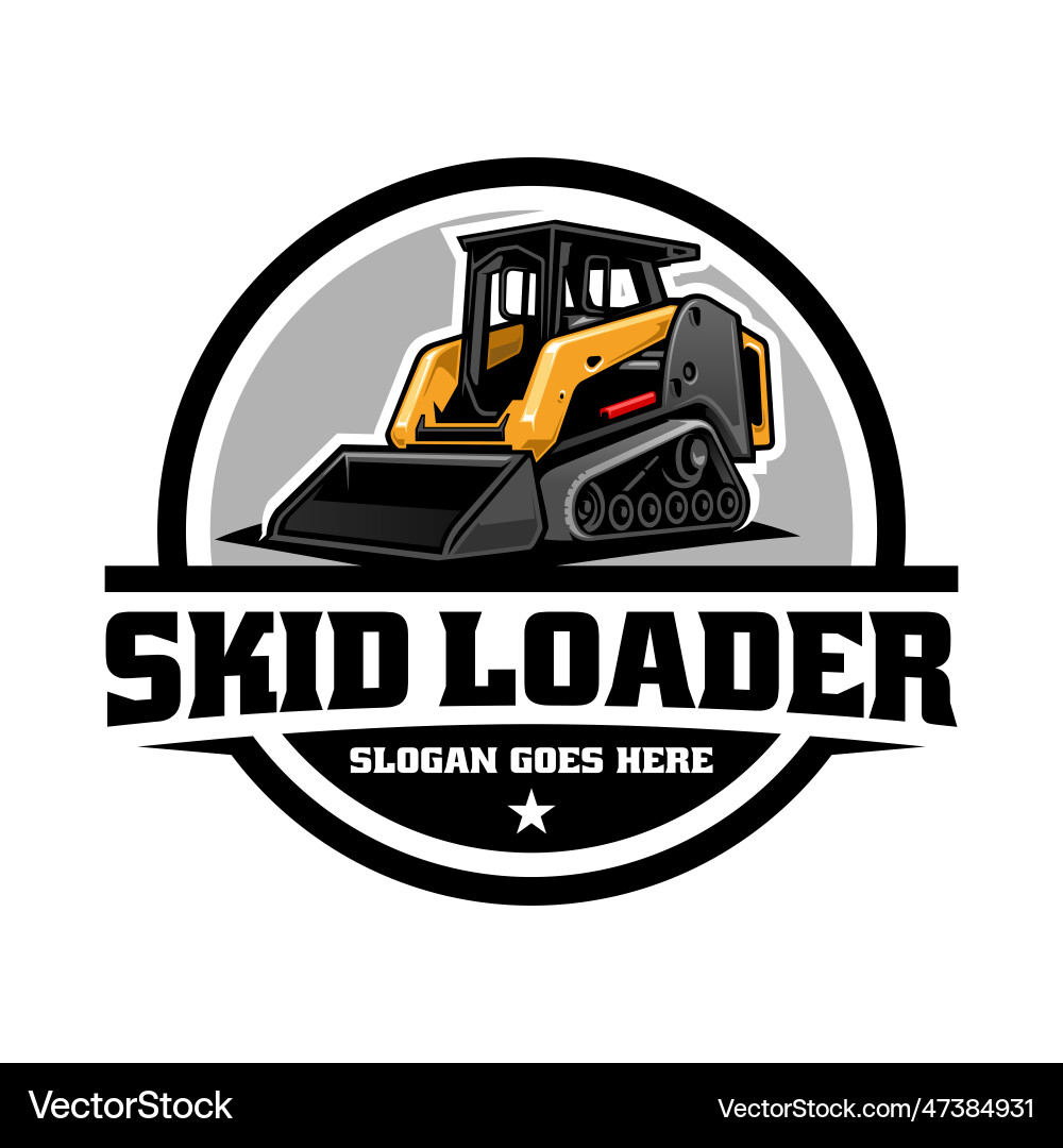 Skid steer loader logo Royalty Free Vector Image