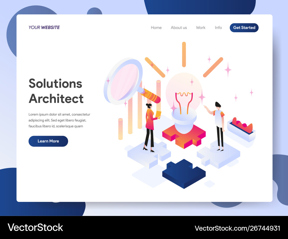 Solutions architect isometric concept Royalty Free Vector