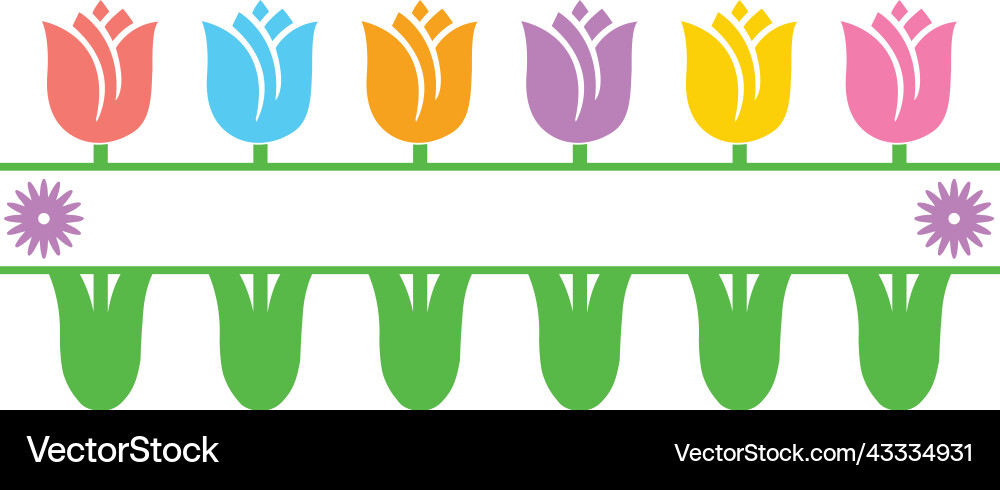 Tulip monogram frame Royalty Free Vector Image