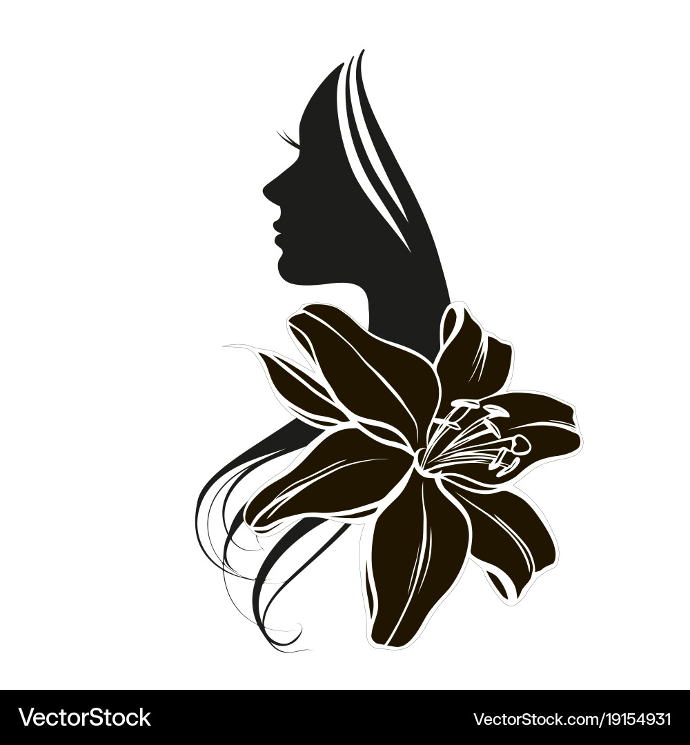 Woman s face in flower Royalty Free Vector Image