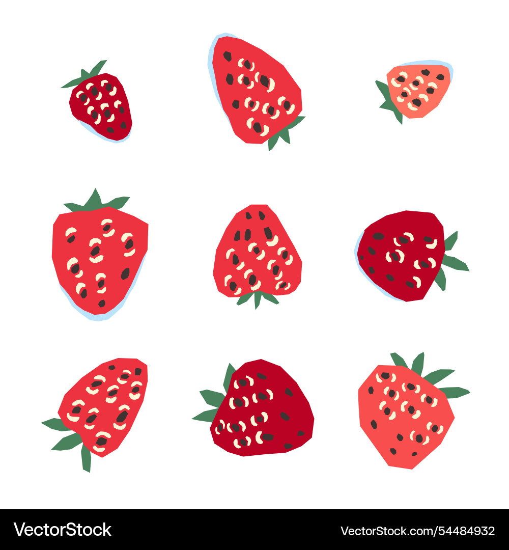 A strawberry set is perfect for creating fresh Vector Image