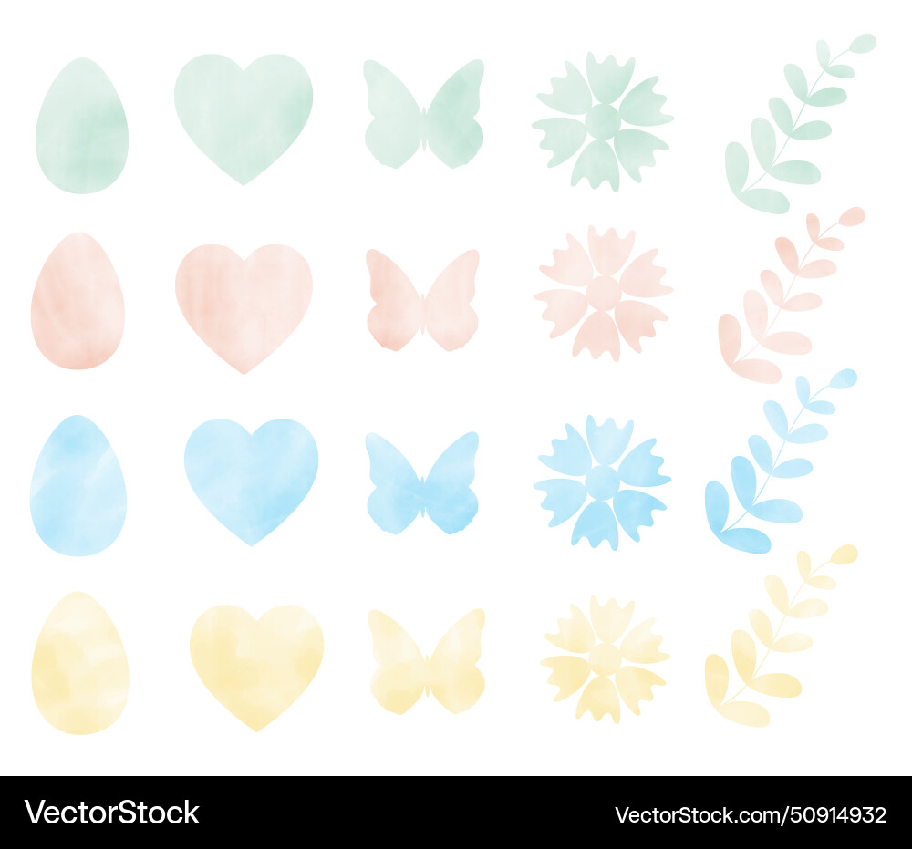 Beautiful watercolor spring silhouettes Royalty Free Vector