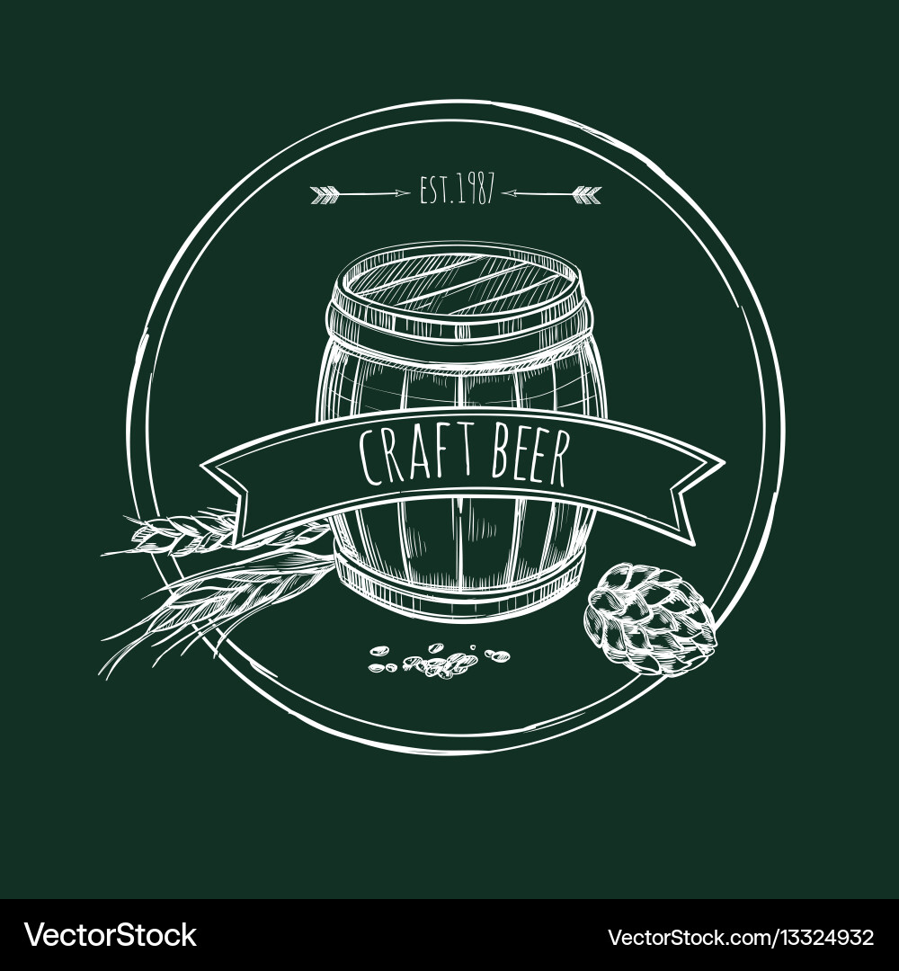 Craft beer hand drawn template Royalty Free Vector Image