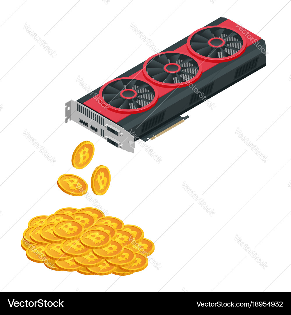 Crypto Mining Farm Isometric Royalty Free Vector Image