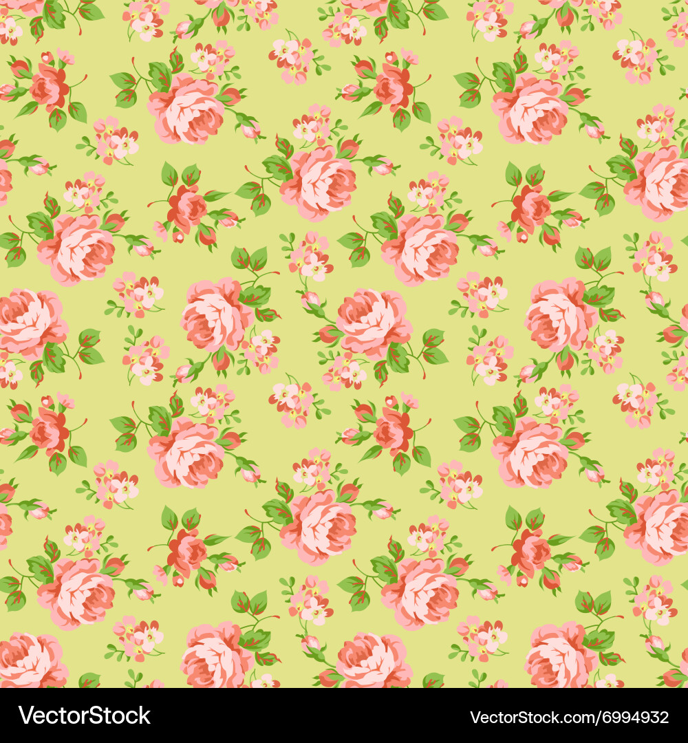 Floral Rose Pattern in Yellow and Pink Royalty Free Vector