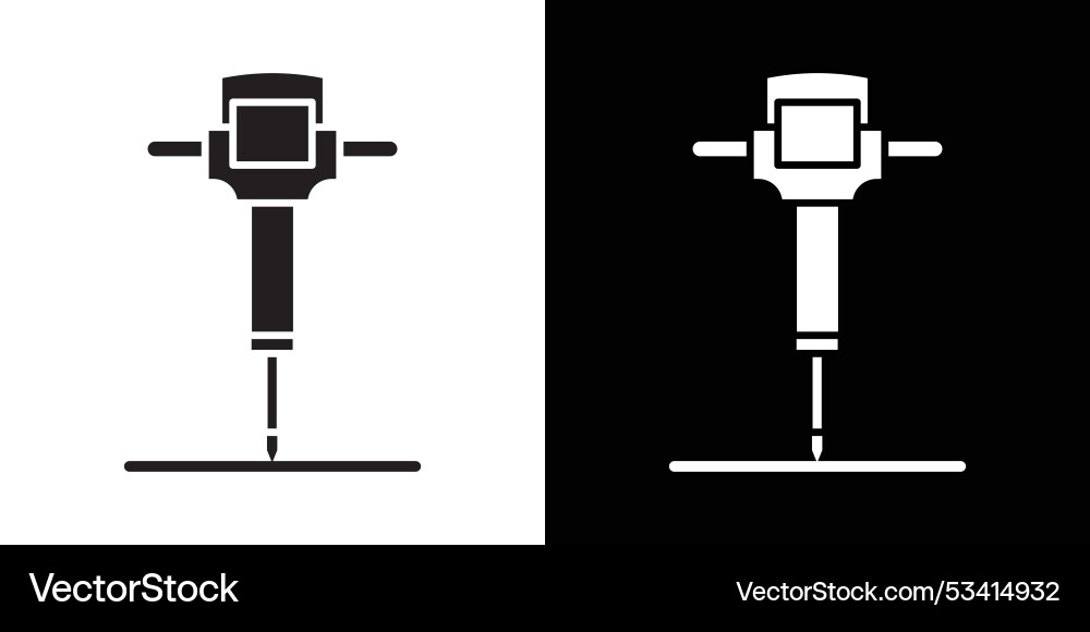 Jack hammer icon flat thin line Royalty Free Vector Image
