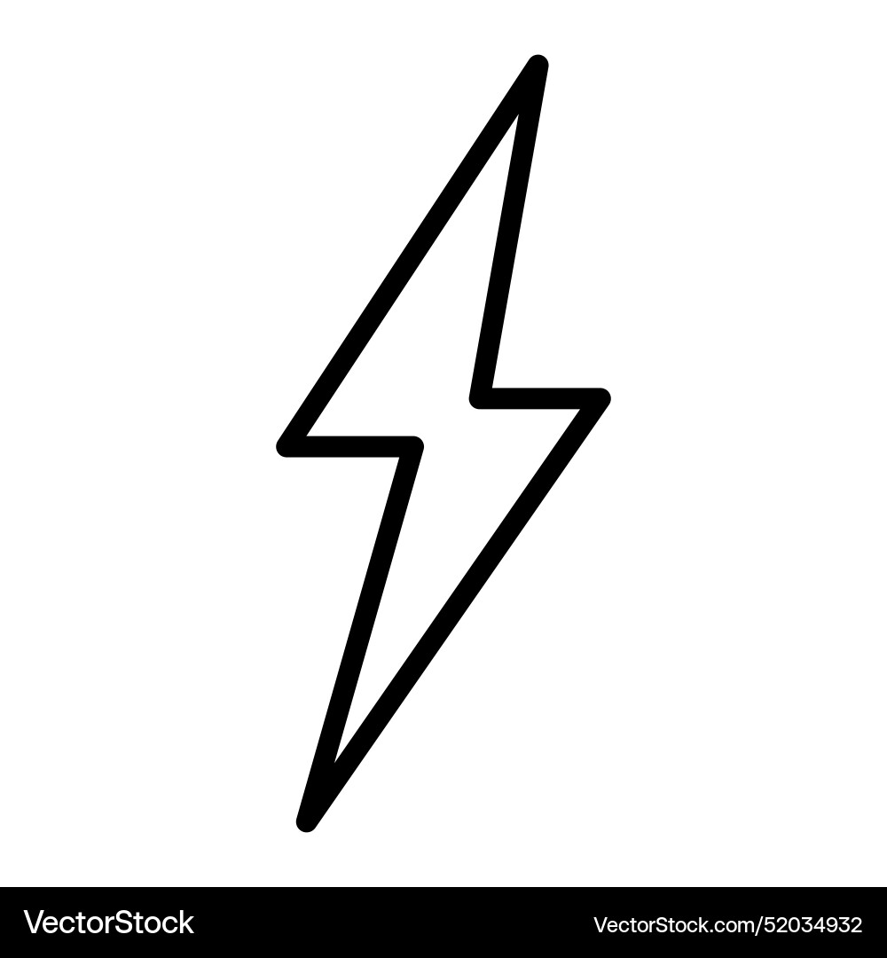 Lightning bolt linear logo mark in black and white