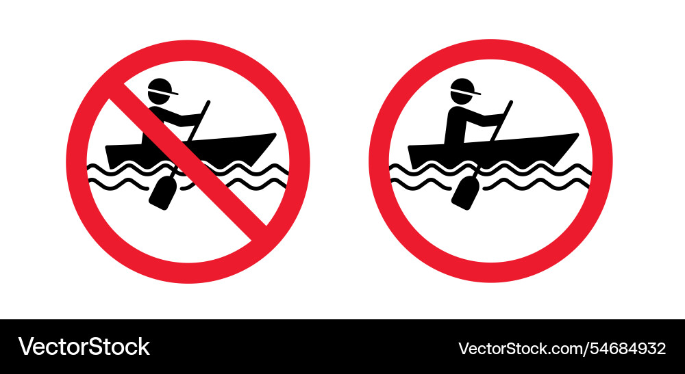 No rowing boat in this area icon prohibitory Vector Image