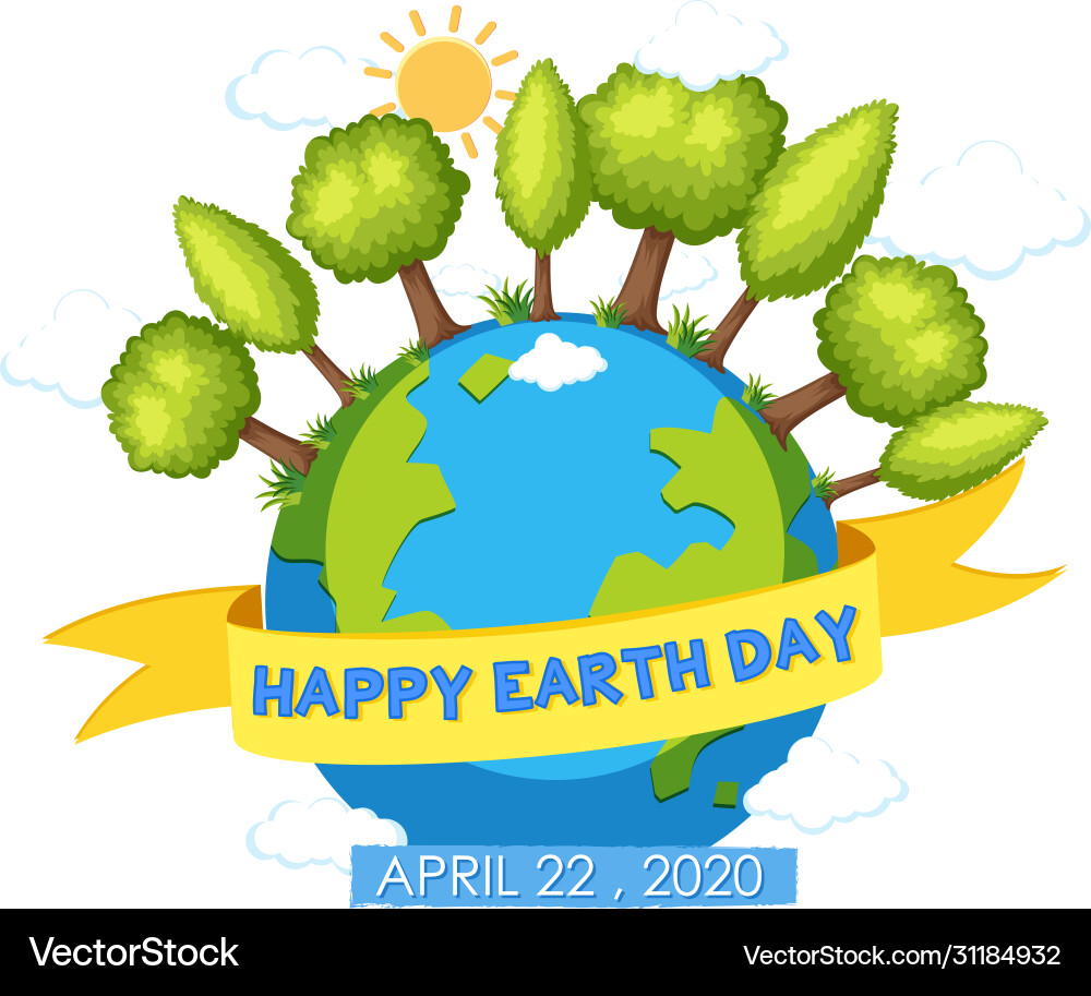 Poster design for happy earth day with forest Vector Image