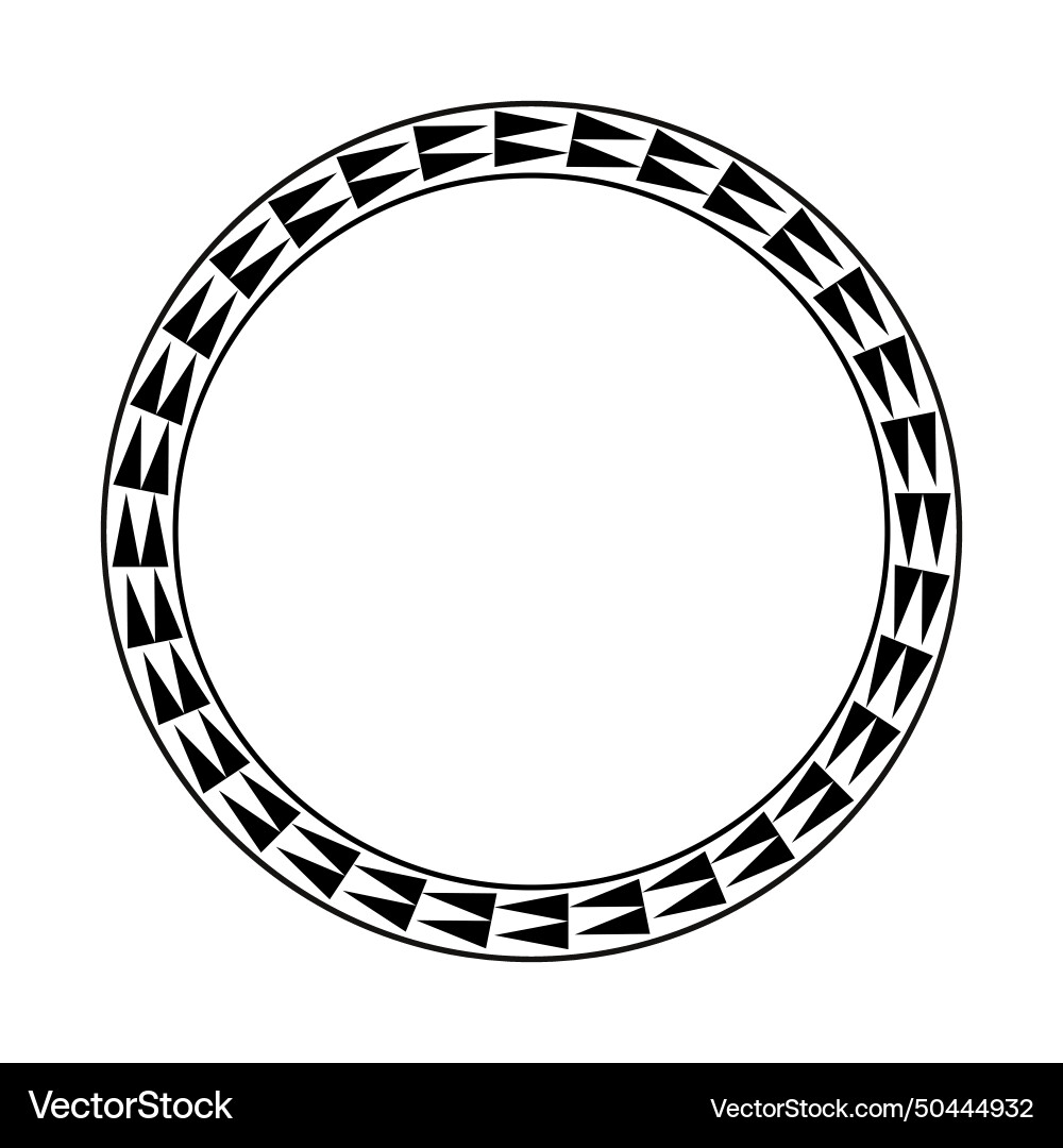 Round geometrical maori border frame design Vector Image