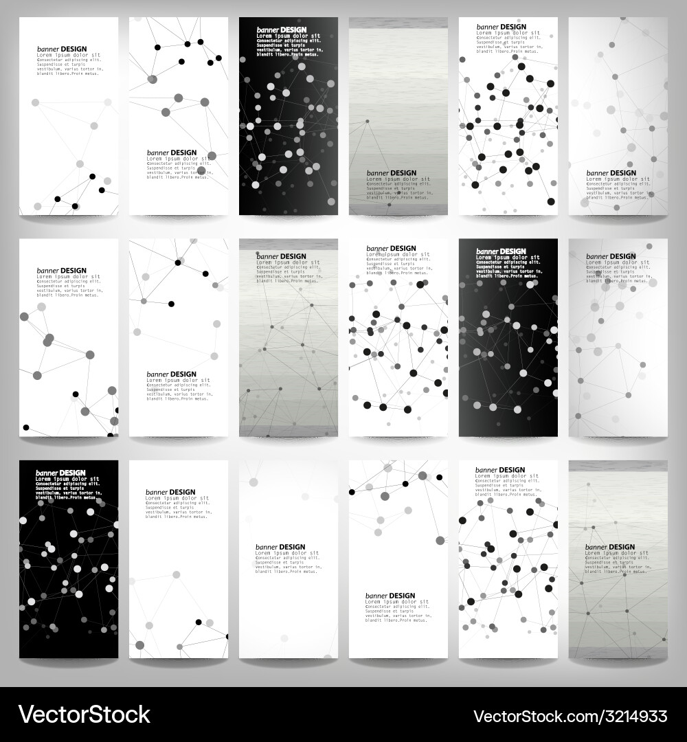 Big banners set science backgrounds molecule Vector Image