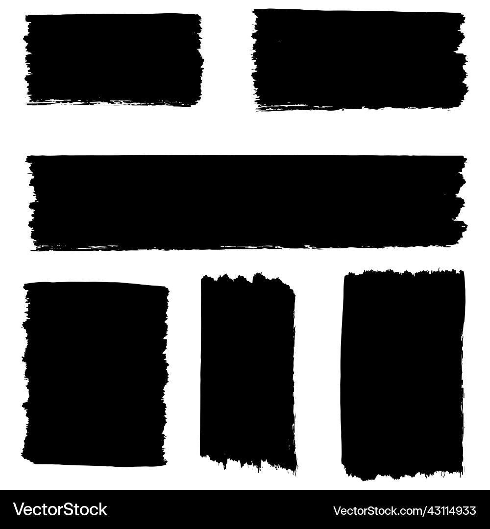 Collection of brush hand drawn graphic element Vector Image