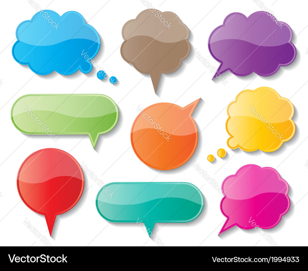 Colorful Speech Bubbles Set Royalty Free Vector Image