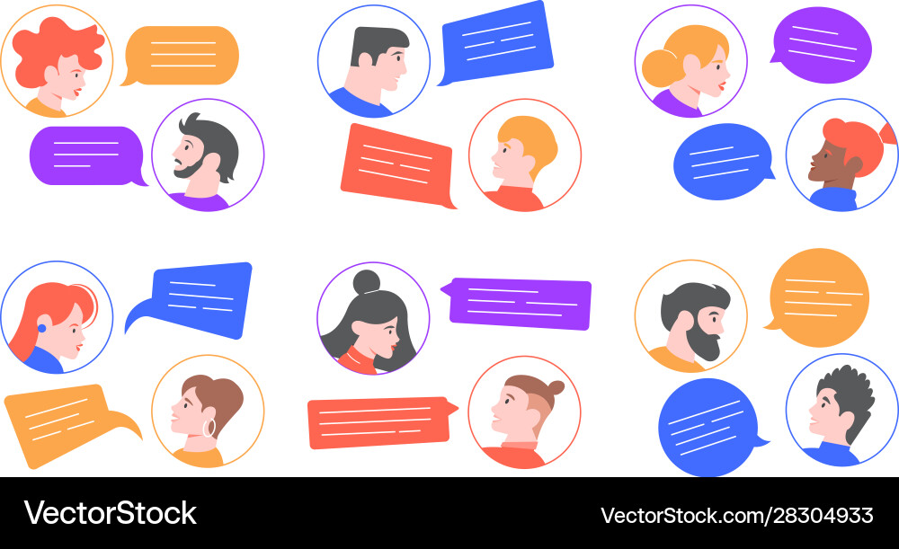 Conversation Avatars - People Talking Royalty Free Vector