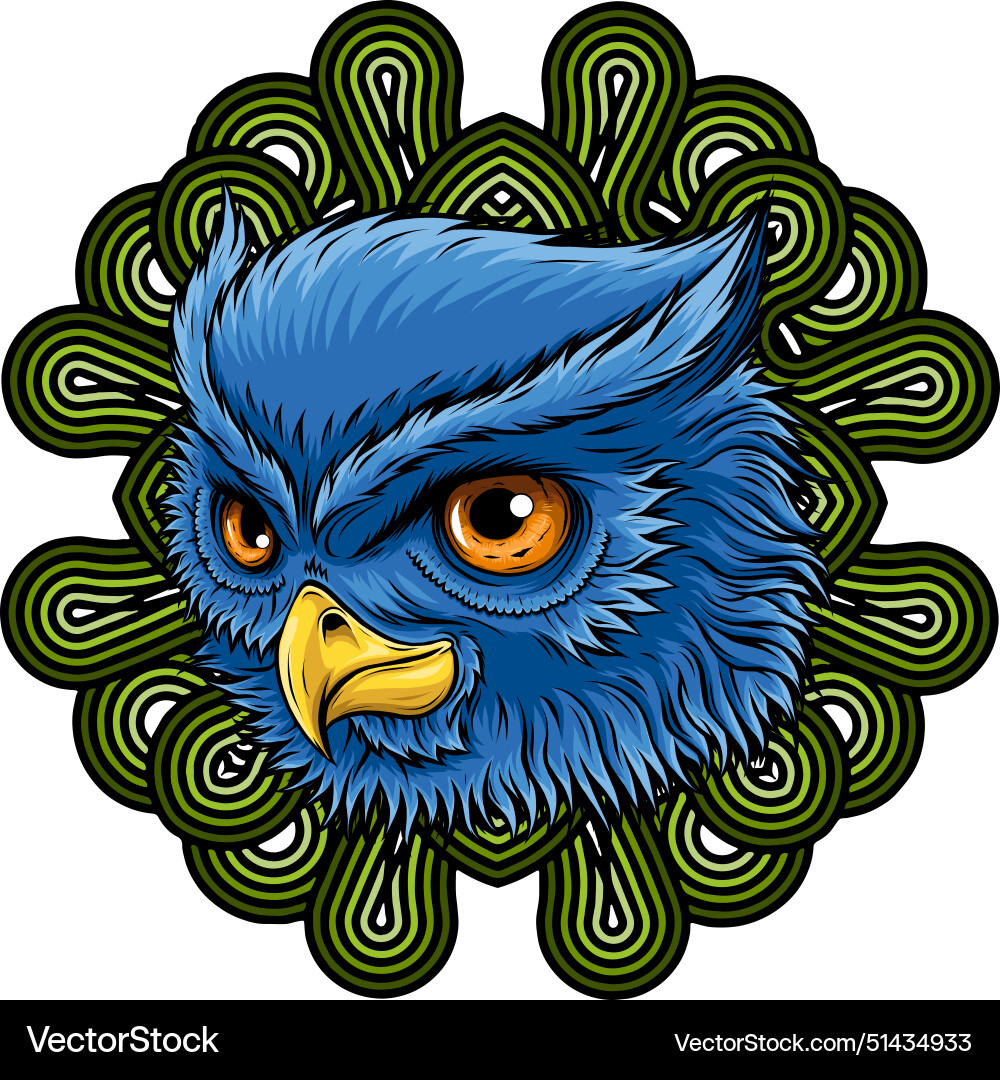 Cute cartoon owl head design Royalty Free Vector Image
