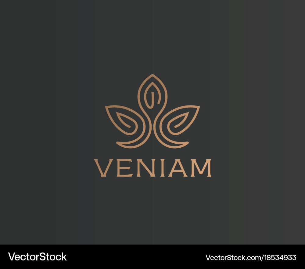 Elegant Lotus Crown Logo Royalty Free Vector Image