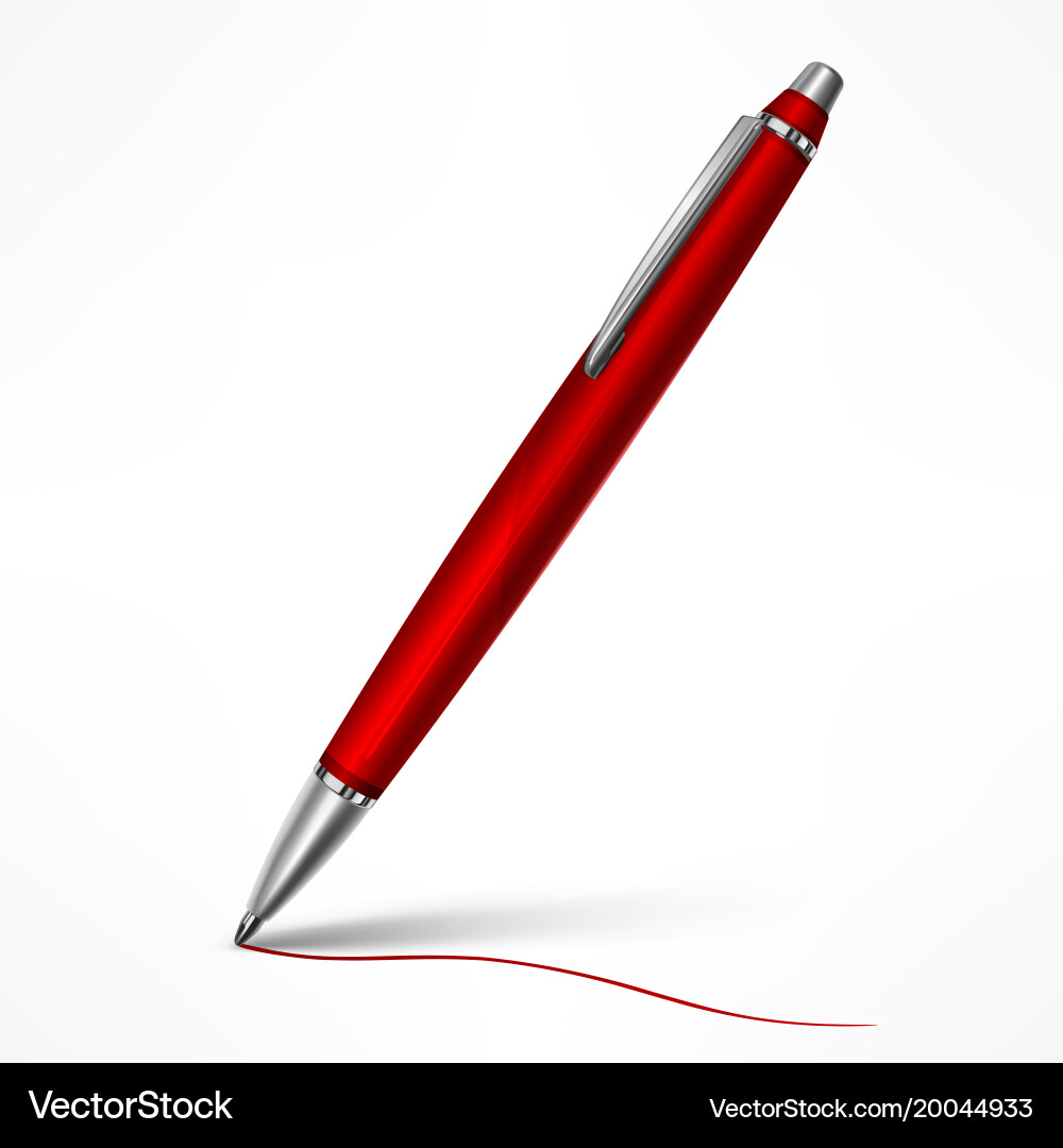Expensive red tilt pen Royalty Free Vector Image