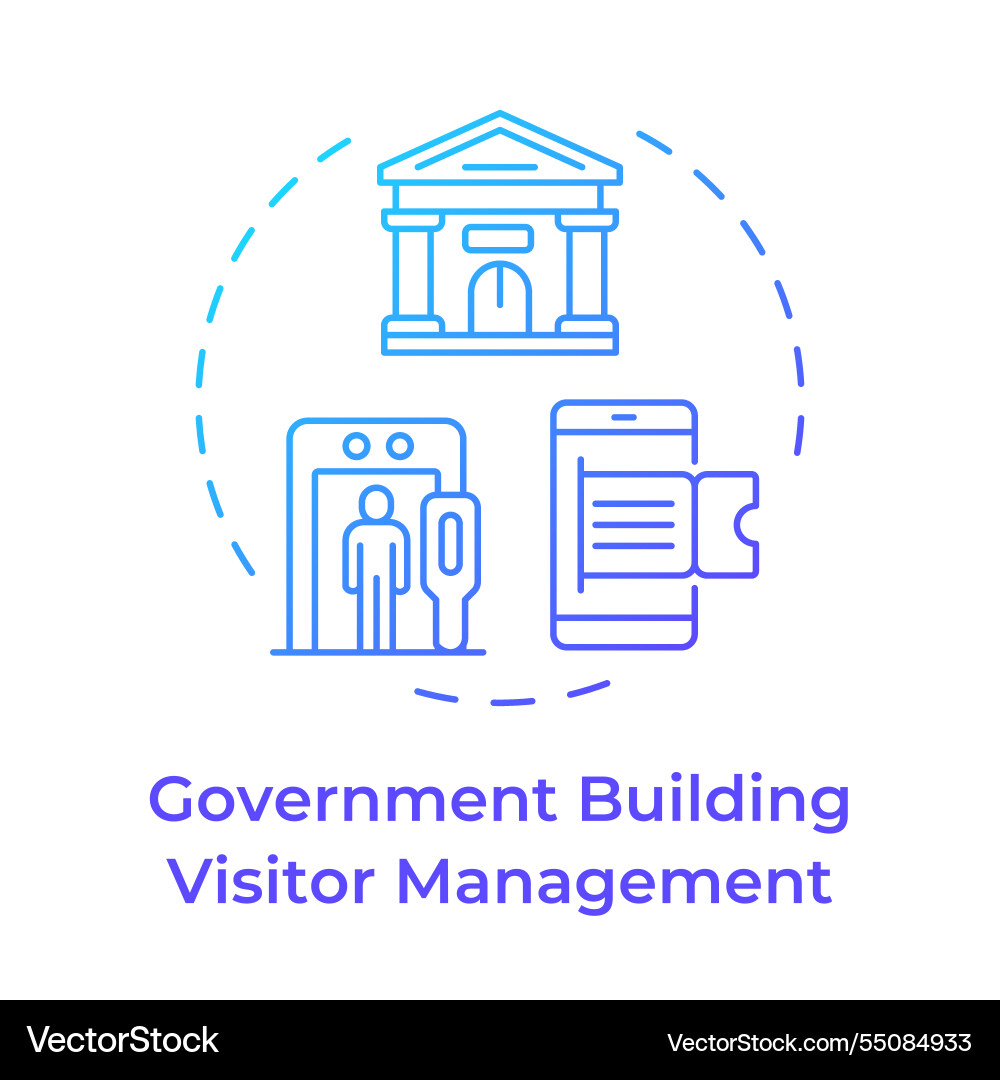 Government building visitor management blue Vector Image