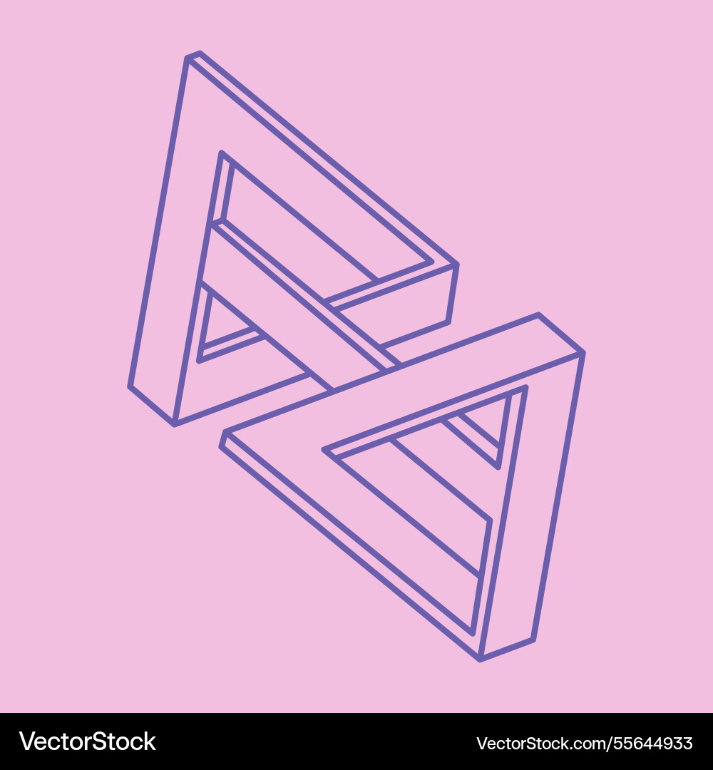 Impossible optical illusion shapes logo Royalty Free Vector