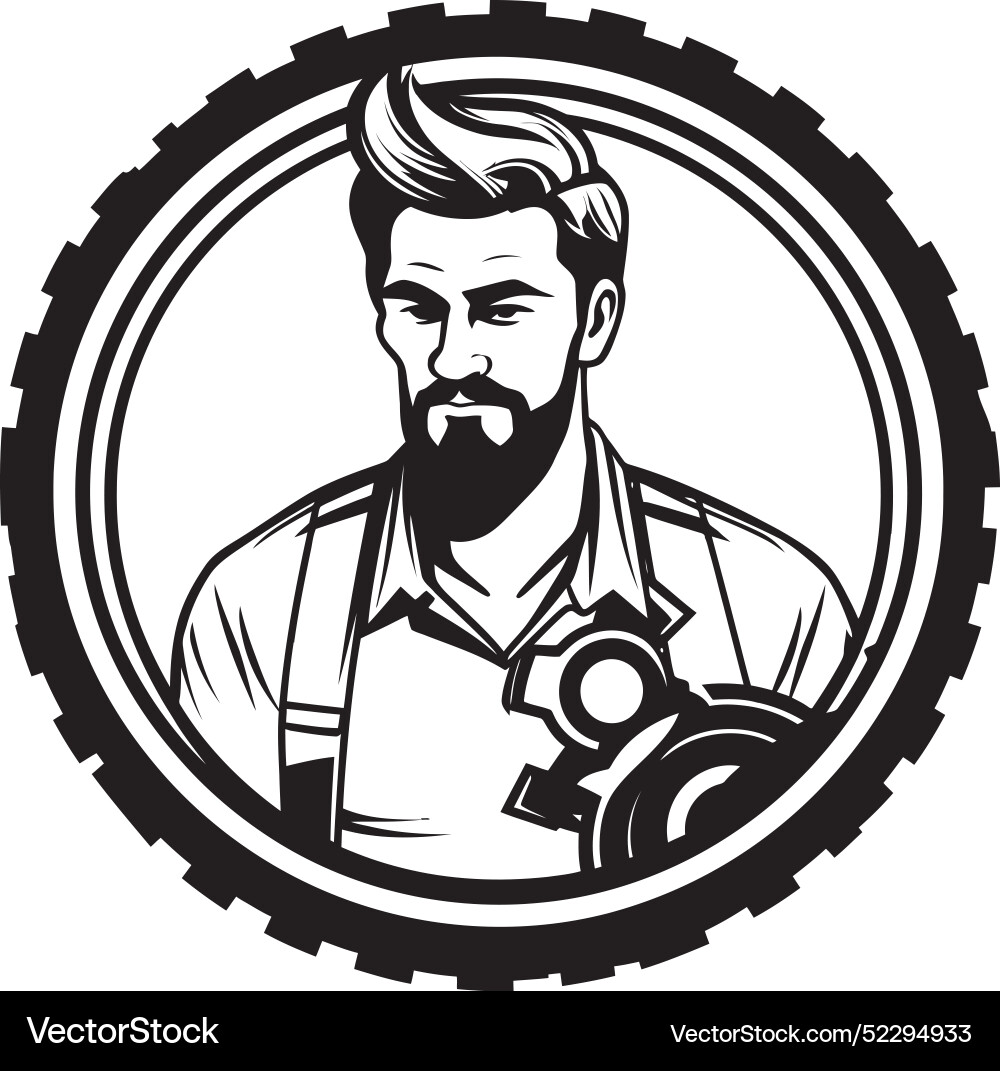 Mechanic mastery black auto repairs ve Royalty Free Vector