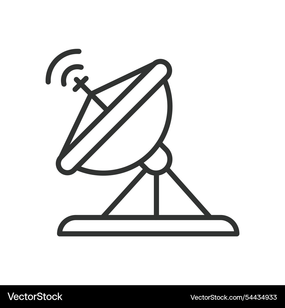 Radar icon in line design radar signal detection Vector Image