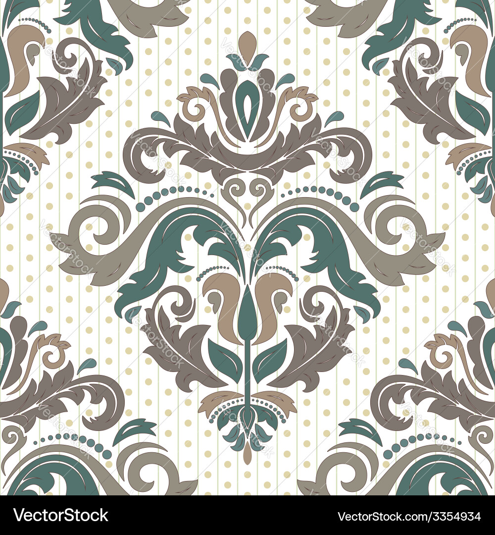 Damask seamless pattern orient background Vector Image