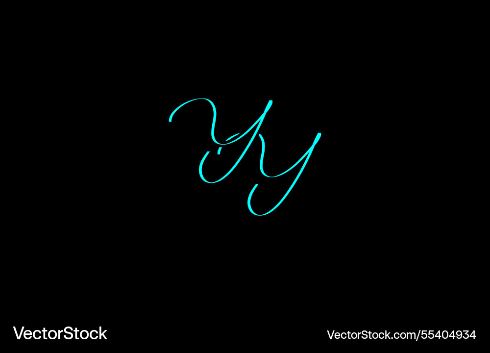 Elegant calligraphy of cursive yy logo Royalty Free Vector