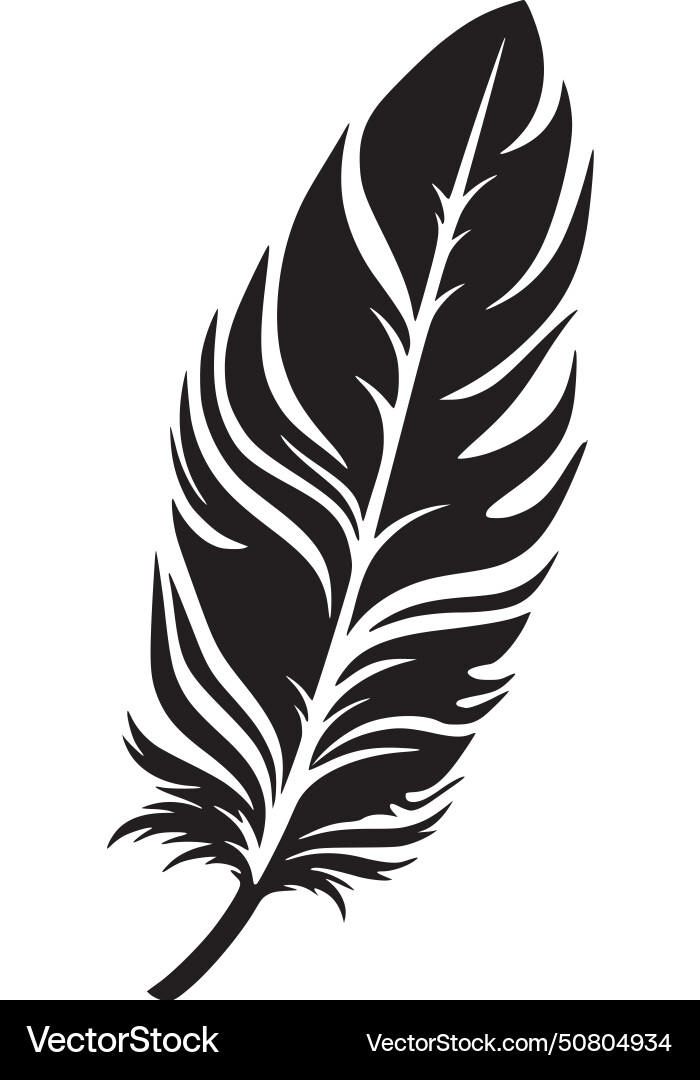 Feather - black and white isolated icon Royalty Free Vector