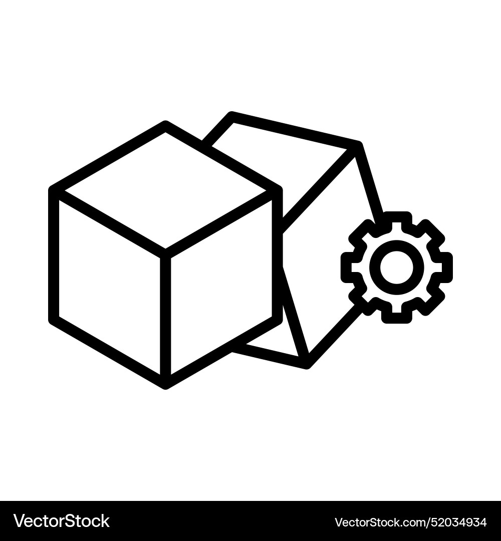 Logistics management linear logo mark in black Vector Image