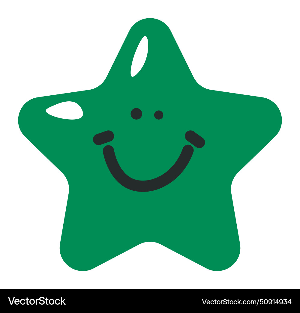 Mascot star character smiling facial expression Vector Image