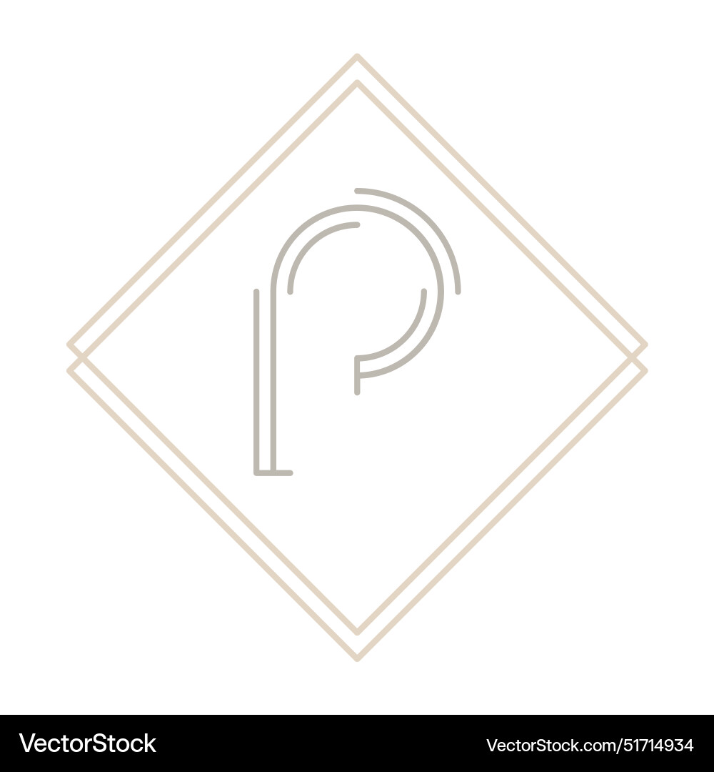 Minimalist letter mark logo Royalty Free Vector Image