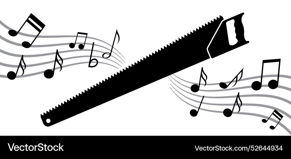 Musical saw key notes stave for staff and music Vector Image