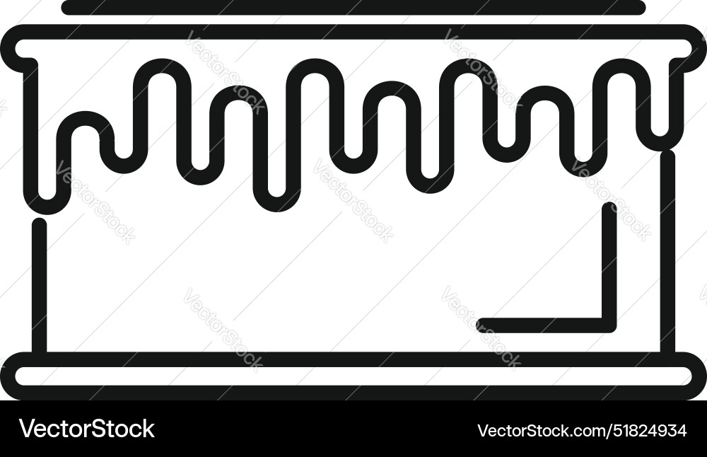 Open paint bucket dripping black line art Vector Image