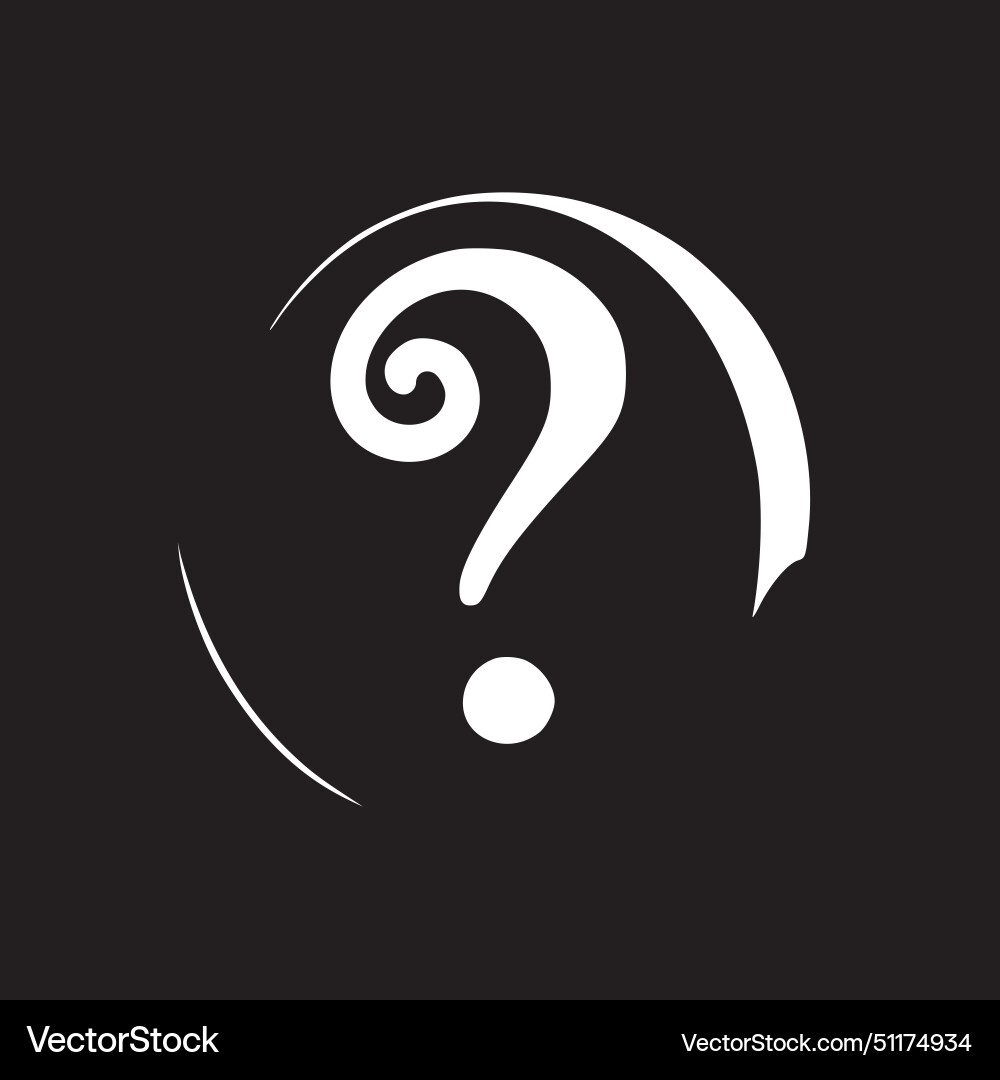Question - black and white isolated icon Vector Image