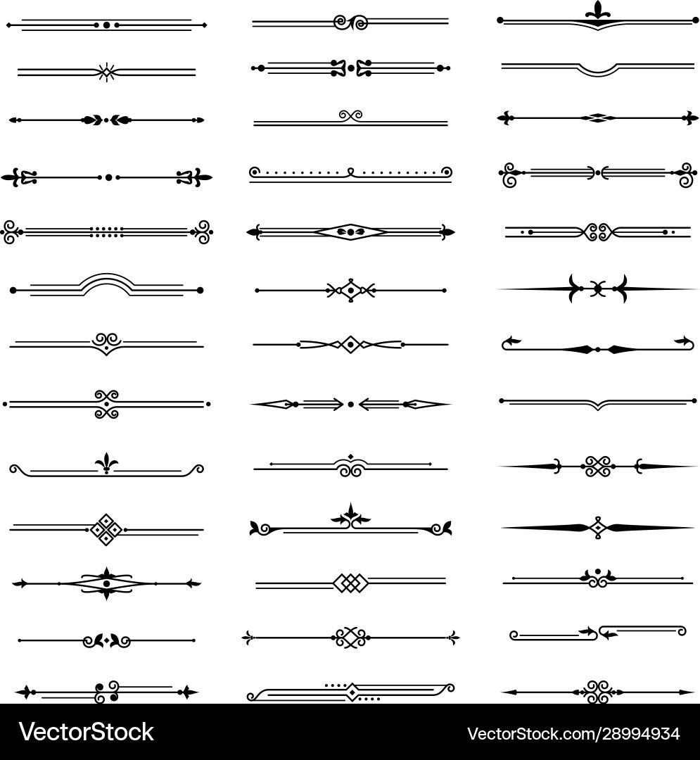 Retro Line Separators - Elegant Dividers Vector Image