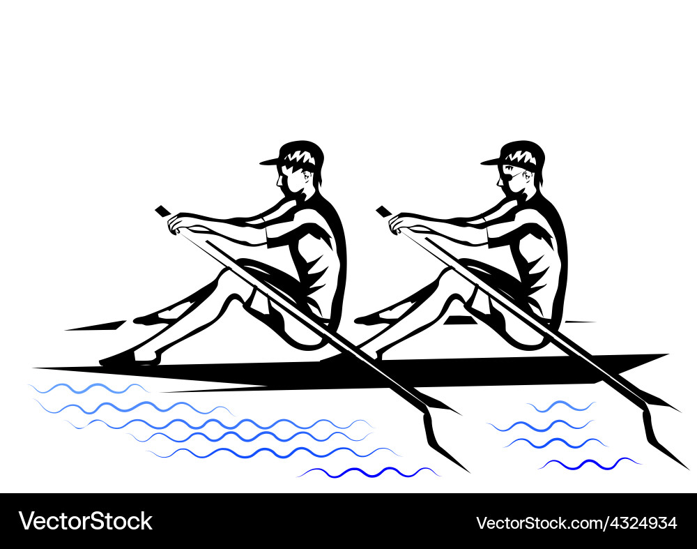 Rowing Team Silhouette Royalty Free Vector Image