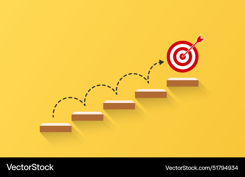 Step by for goal achievement and business Vector Image