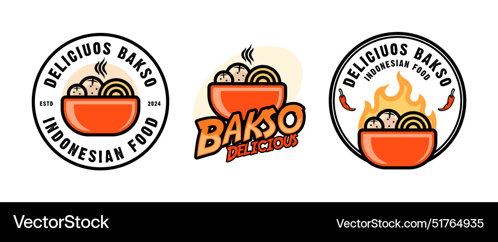 Bakso logo design Royalty Free Vector Image - VectorStock